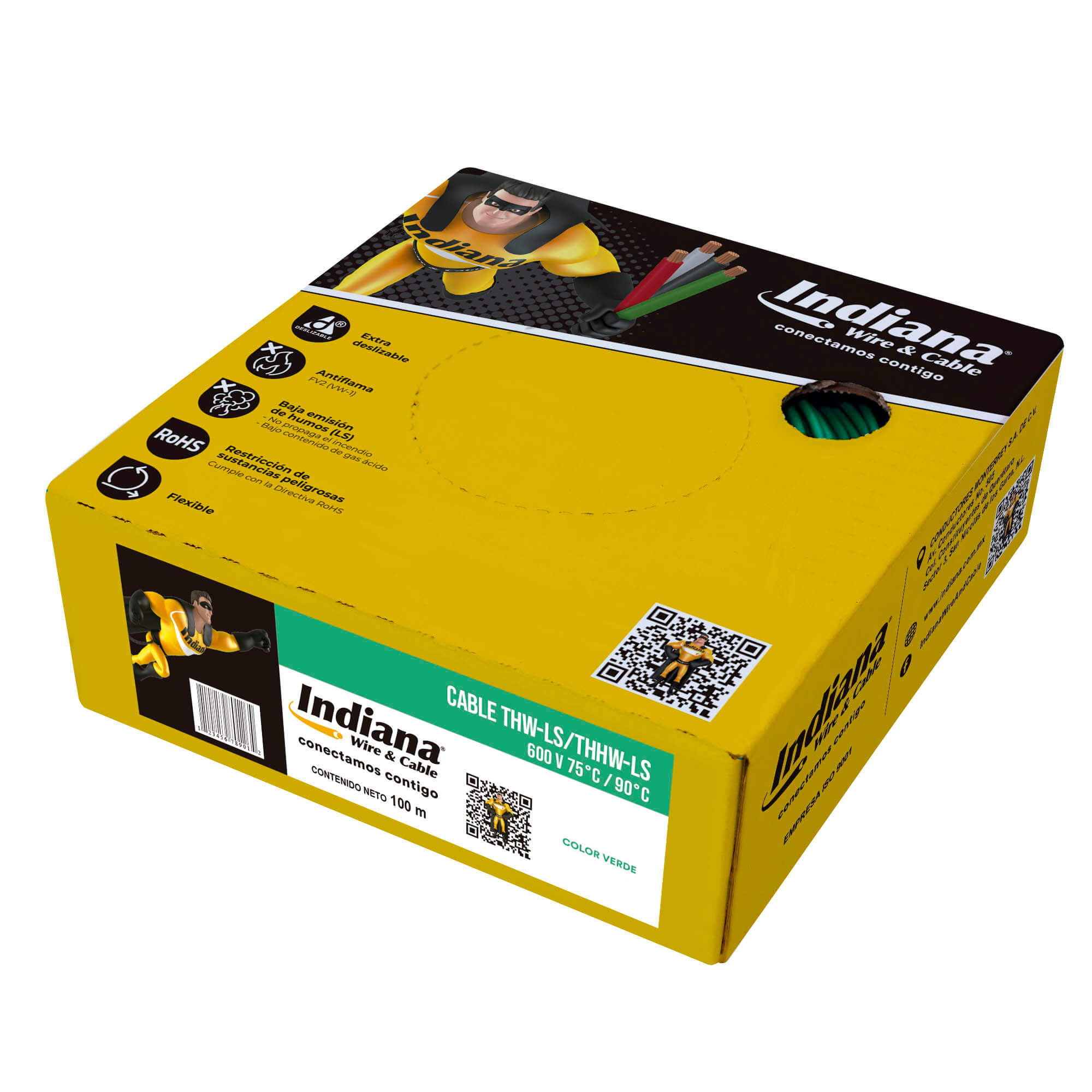 Cable THHW-LS Indiana Calibre Color Verde