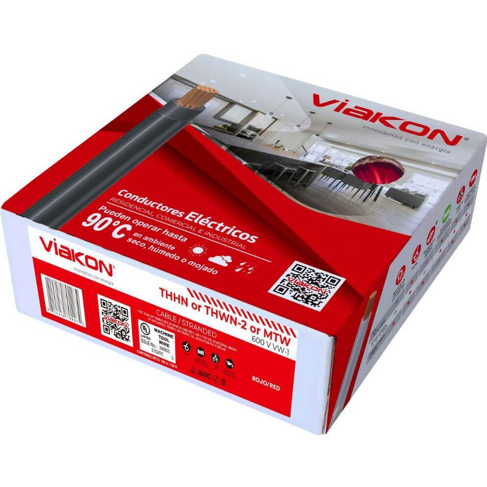 Cable THHW-LS Viakon Color Rojo