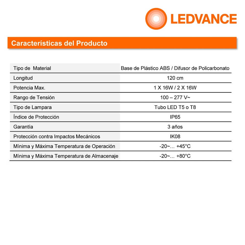 Luminaria Led Damp Proof Housing 120 cm Double